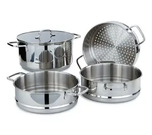 BERGHOFF Dina Helix 18/10 Stainless Steel 5pc S Teamer Set - Silver