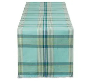 DESIGN IMPORTS Trellis Plaid Table Runner - One-color
