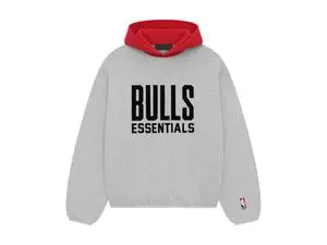 Fear Of God Nba Bulls Hoodie - Light Heather