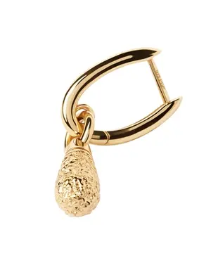 PDPAOLA Popcorn Jupiter Single Hoop Earring - Gold