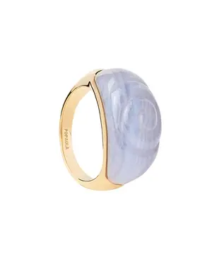 PDPAOLA Agate Shell Ring - Blue Lace