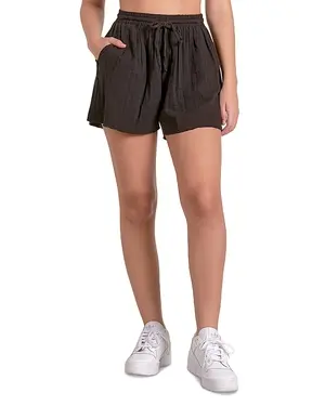 Elan Drawstring Swim Cover-up Shorts Black