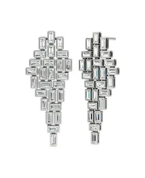 VRAI 14k White Gold Baguette Cascade Diamond Dangle Earrings - K White Gold