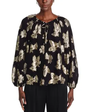 Tommy Bahama Shimmering Shores Tie Neck Blouse