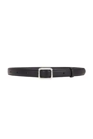 Lié Studio The Georgia Wide Leather Belt - Silver Solid Black