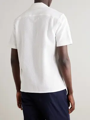 Orlebar Brown Maitan Camp-collar Crocheted Cotton Shirt - White