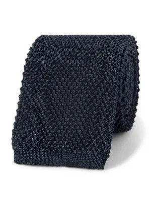 Brunello Cucinelli 6cm Knitted Silk Tie - Blue