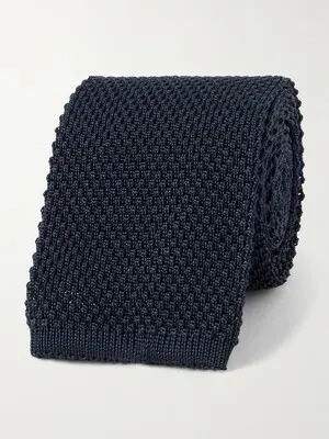 Brunello Cucinelli 6cm Knitted Silk Tie - Blue