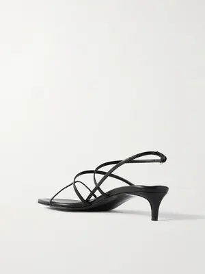 Khaite Loop Leather Sandals - Black