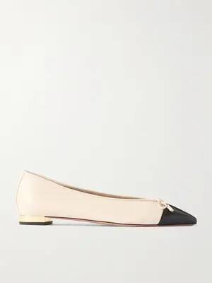 AQUAZZURA Gioia Two-tone Leather Ballet Flats - Cream