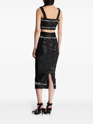 Balmain Sequinned Cropped Top