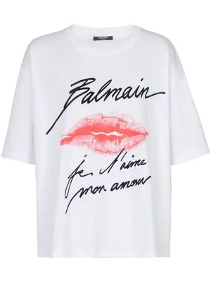 Balmain Kiss-print T-shirt - White