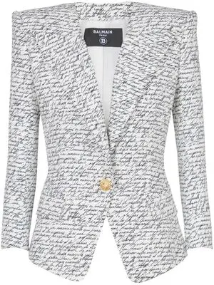 Balmain Love Letter Tailored Jacket - White