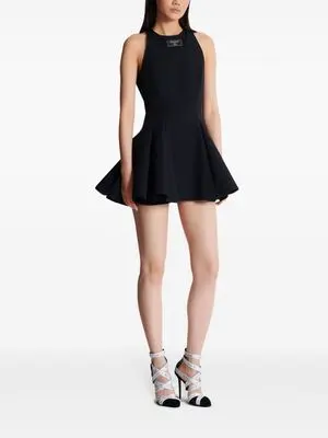Balmain Logo-patch Mini Dress - Black