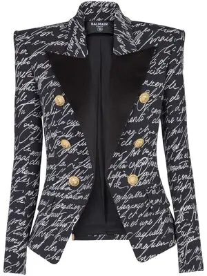 Balmain Love Letter Tailored Jacket - Black