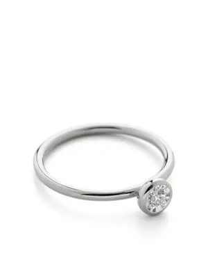 Monica Vinader Solitaire Diamond Ring - Silver