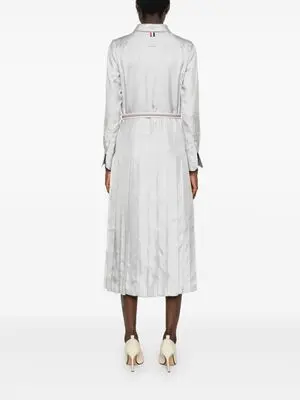 Thom Browne Rwb-stripe Belted Shirtdress