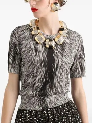 Dolce & Gabbana Fur-print Top