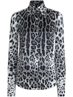 Dolce & Gabbana Leopard-print Blouse - Grey