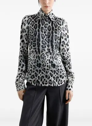 Dolce & Gabbana Leopard-print Blouse - Grey
