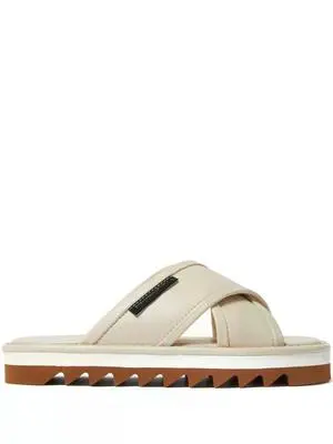 Stella McCartney Logo-patch Slides - Neutrals