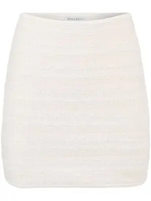 Nina Ricci Tweed Mini Skirt - White