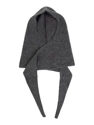 GANNI Knitted Balaclava Scarf - Grey