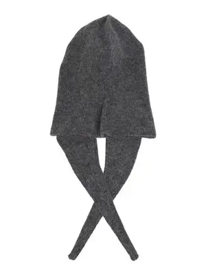 GANNI Knitted Balaclava Scarf - Grey