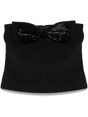 SELF-PORTRAIT Crepe Bandeau Top - Black