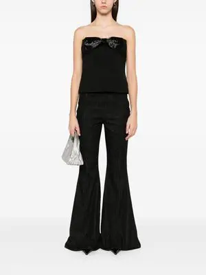SELF-PORTRAIT Crepe Bandeau Top - Black
