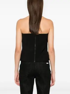 SELF-PORTRAIT Crepe Bandeau Top - Black