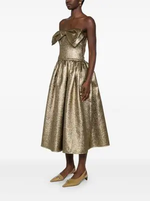 SELF-PORTRAIT Metallic Midi Dress
