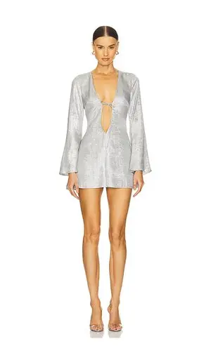 lizzie mini dress in silver LOBA Lizzie Mini Dress in Silver