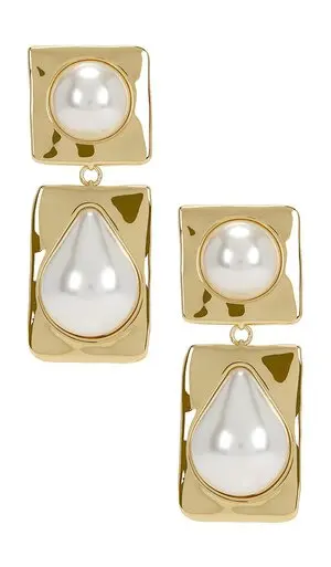Retrofete Savannah Pearl Drop Earrings - Gold