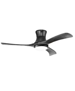 GOUUN 52 Inch Flush Mount Ceiling Fan With Led - Black