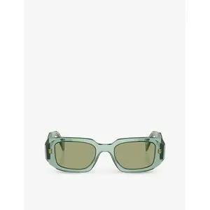 Prada Rectangle-frame Acetate Sunglasses - Green
