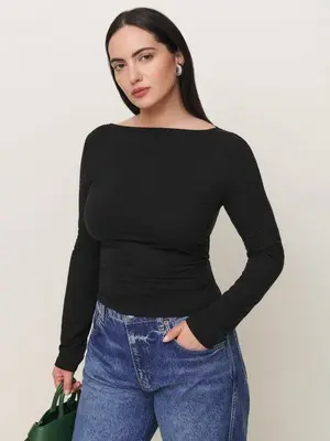 REFORMATION Wiley Knit Top - Black