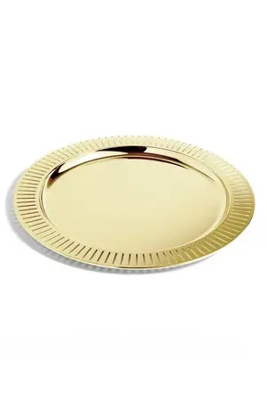 ANNA NEW YORK Striations Round Serving Tray - Gold