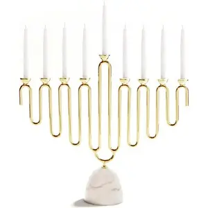 ANNA NEW YORK Coluna Menorah - White And Gold
