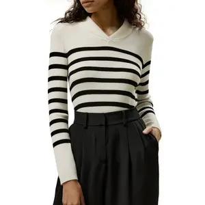 Lilysilk Striped Merino Wool Sweater