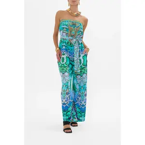 Camilla Tie Waist Strapless Jumpsuit - Land Of Wonder