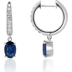 Pavé Sapphire Hoop Earrings