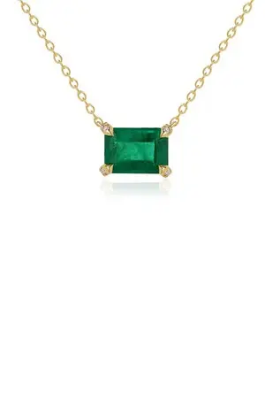 VALANI ATELIER Emerald And Diamond Pendant Necklace - 14k Yellow Gold