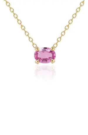 VALANI ATELIER Pink Sapphire And Diamond Pendant Necklace - 14k Yellow Gold