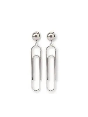 Moschino Pin-shape Drop Earrings - Silver