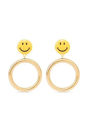 Moschino Smile-motif Hoop Earrings - Gold