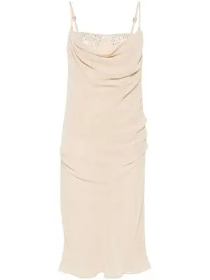 Attico Draped Midi Dress - Neutrals