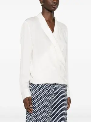 Theory Peak-lapels Wrap Blouse - White