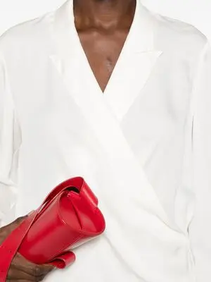 Theory Peak-lapels Wrap Blouse - White