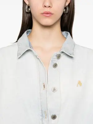 Attico Embroidered-logo Denim Shirt